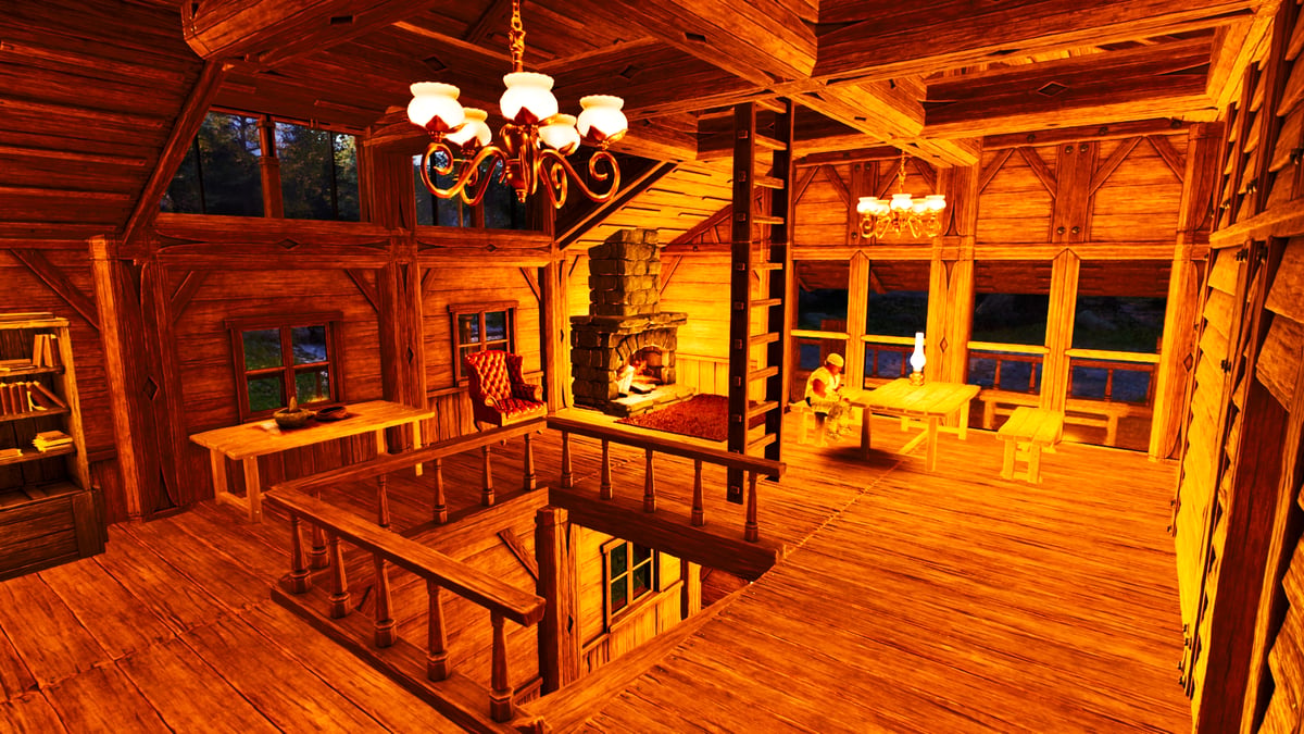 Stilt wooden house with rooftop terrace Ver1 - ARK Building Template