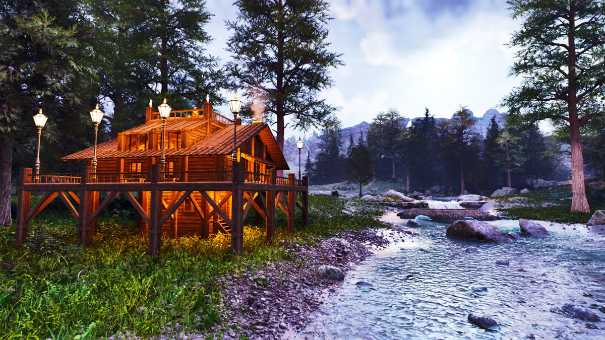Stilt wooden house with rooftop terrace Ver1 - Plantilla de ...