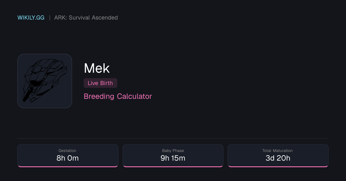 Mek Zucht-Rechner - ARK: Survival Ascended