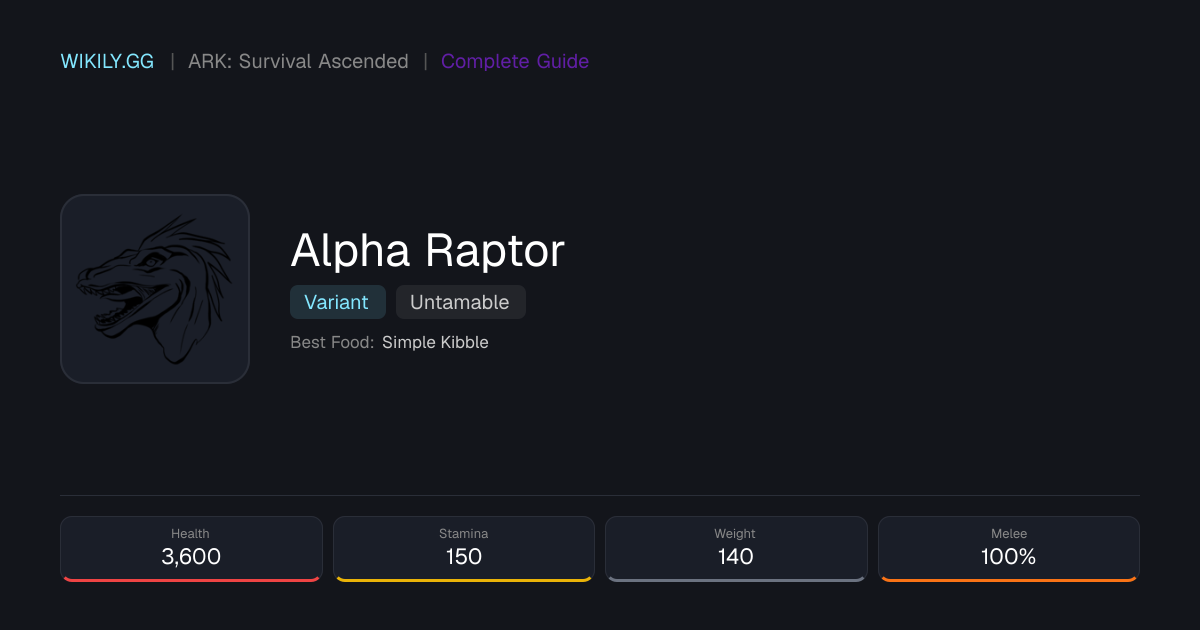 Alpha Raptor - ARK: Survival Ascended