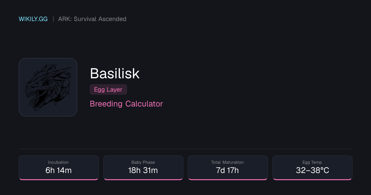 Basilisk Breeding Calculator - ARK: Survival Ascended
