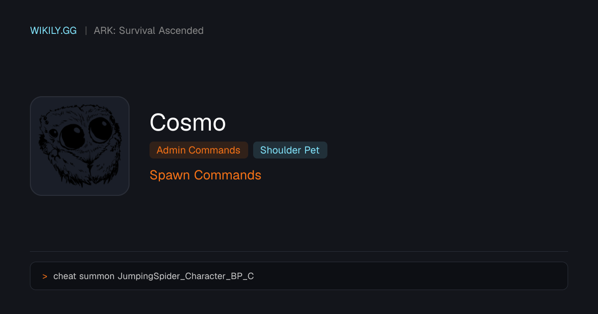 Cosmo Spawn Commands - ARK: Survival Ascended