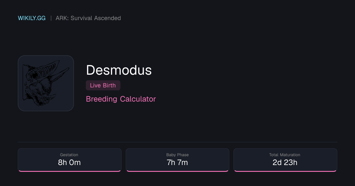Desmodus Breeding Calculator - ARK: Survival Ascended
