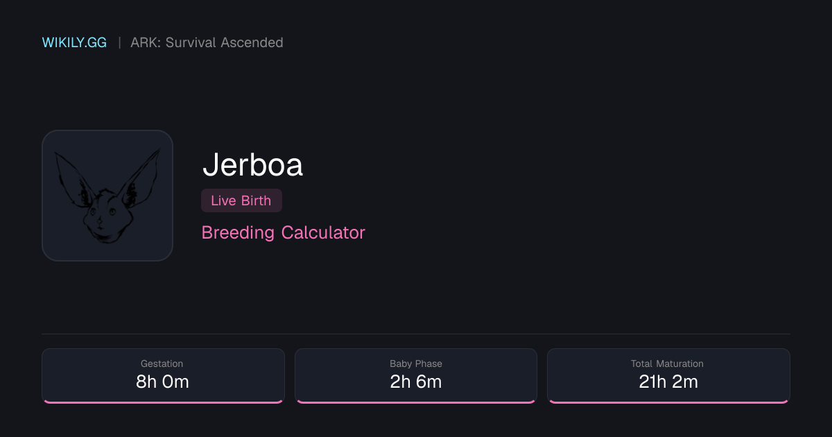 Jerboa Breeding Calculator - ARK: Survival Ascended
