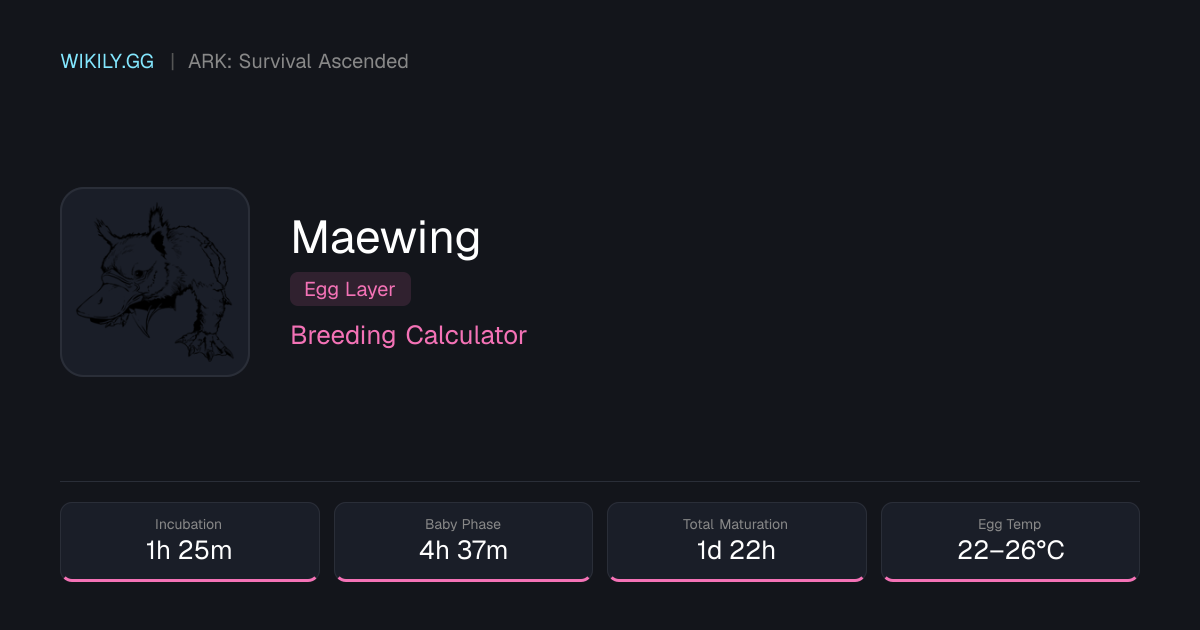 Maewing Breeding Calculator - ARK: Survival Ascended