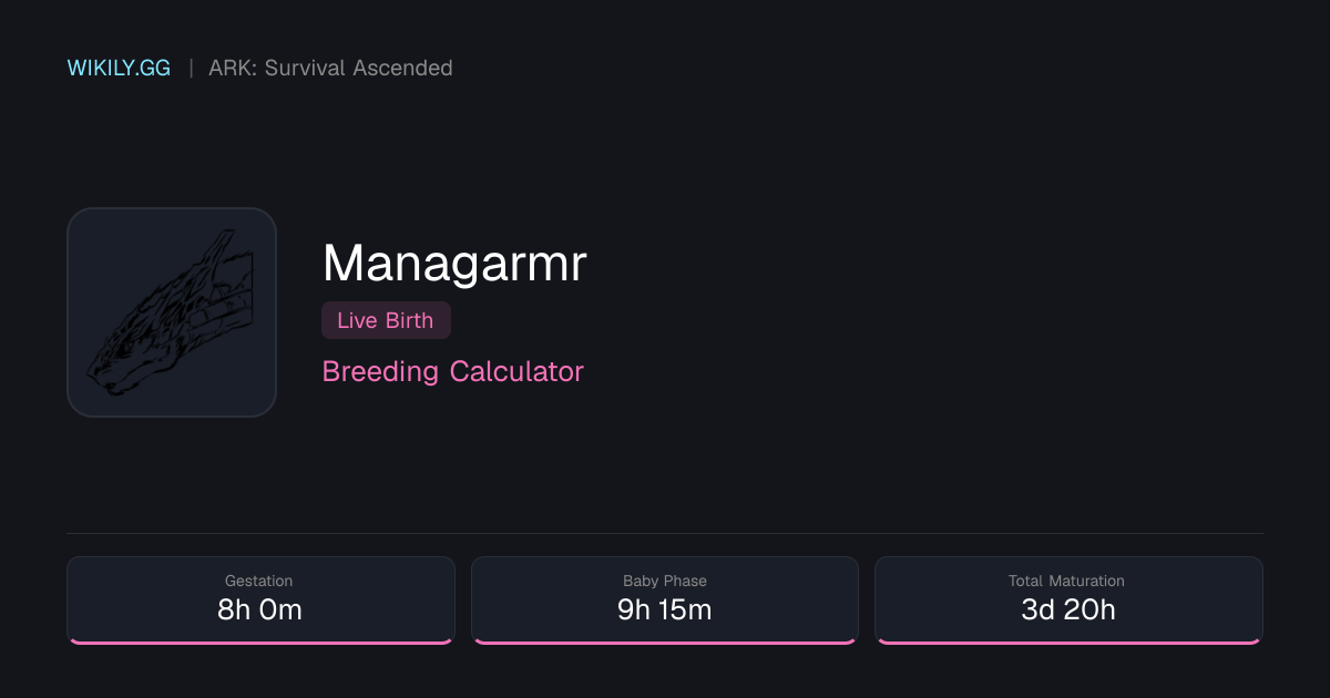 Managarmr Breeding Calculator - ARK: Survival Ascended