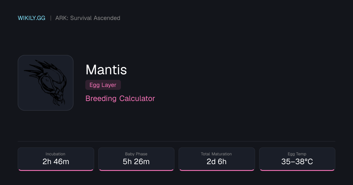 Mantis Breeding Calculator - ARK: Survival Ascended
