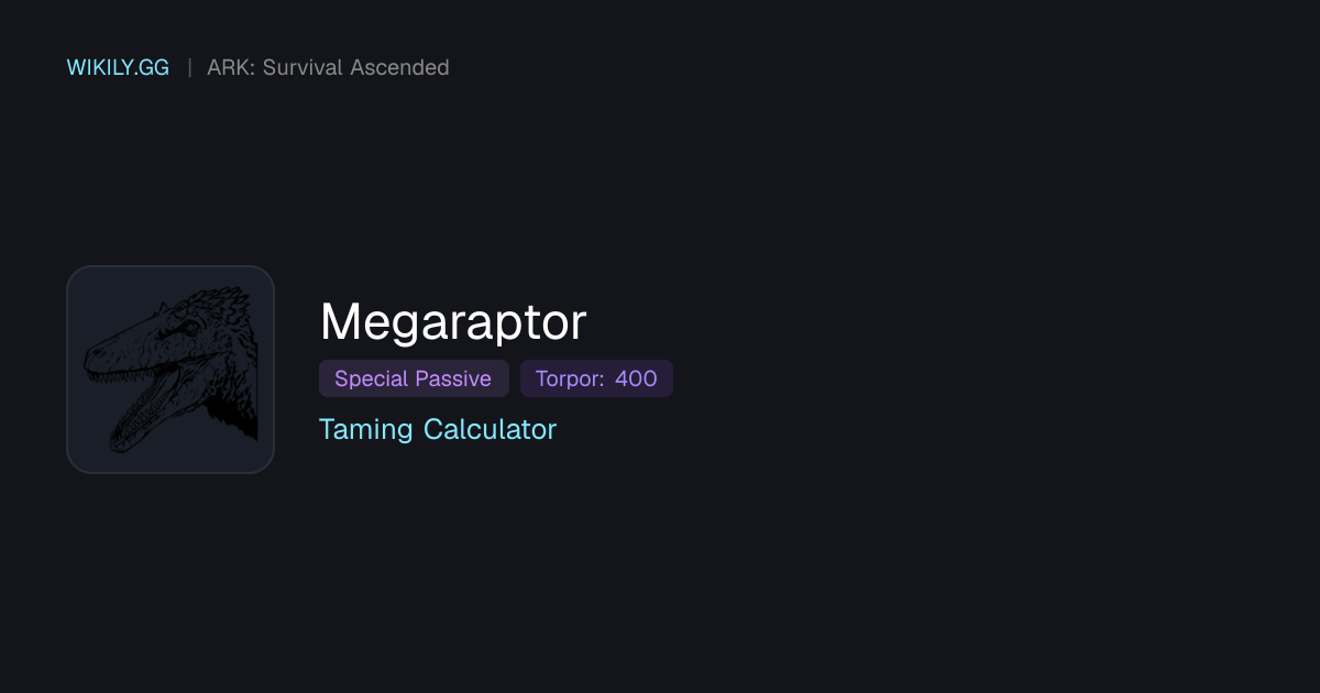 Megaraptor Taming Calculator - ARK: Survival Ascended