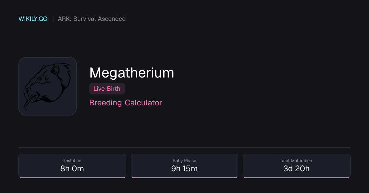 Megatherium Breeding Calculator - ARK: Survival Ascended