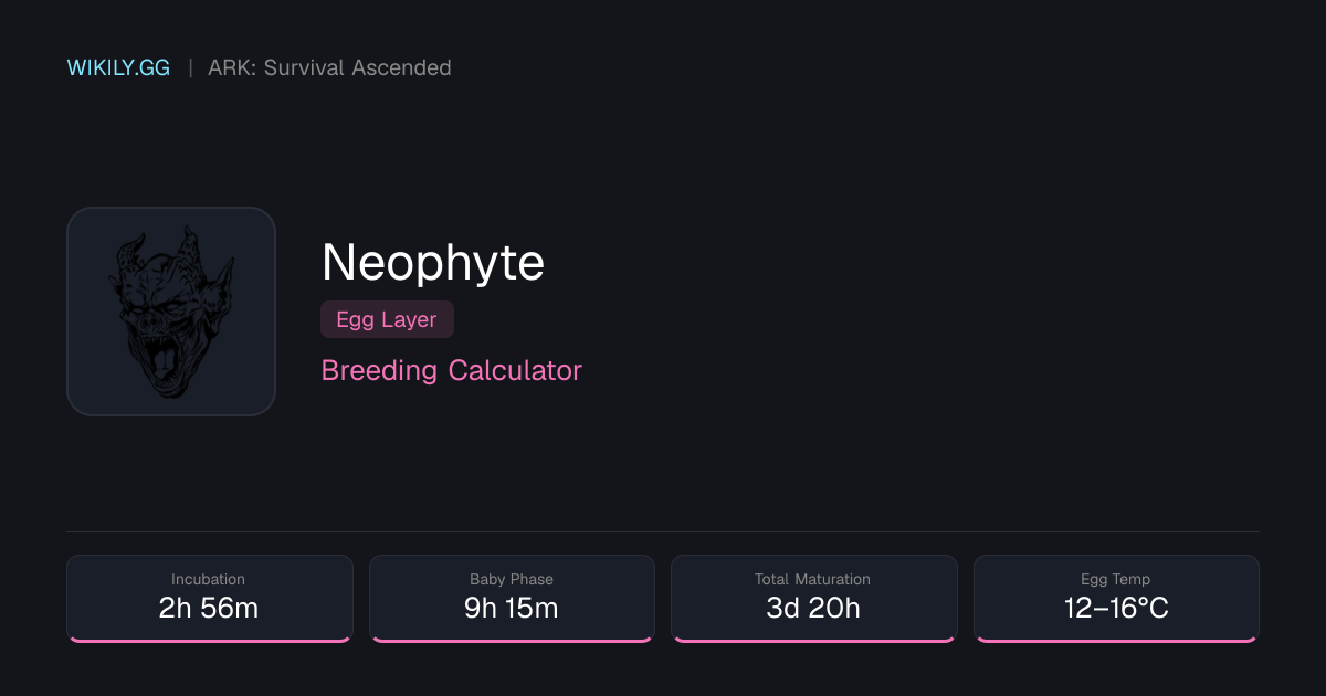 Neophyte Breeding Calculator - ARK: Survival Ascended