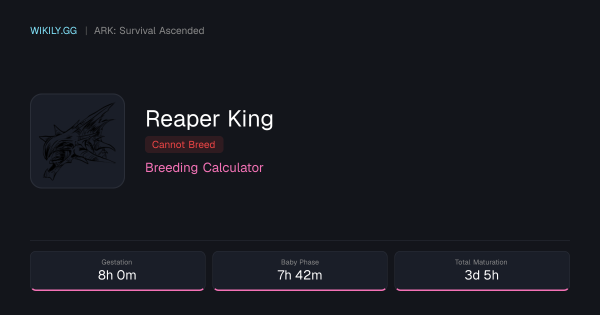 Reaper King Breeding Calculator - ARK: Survival Ascended