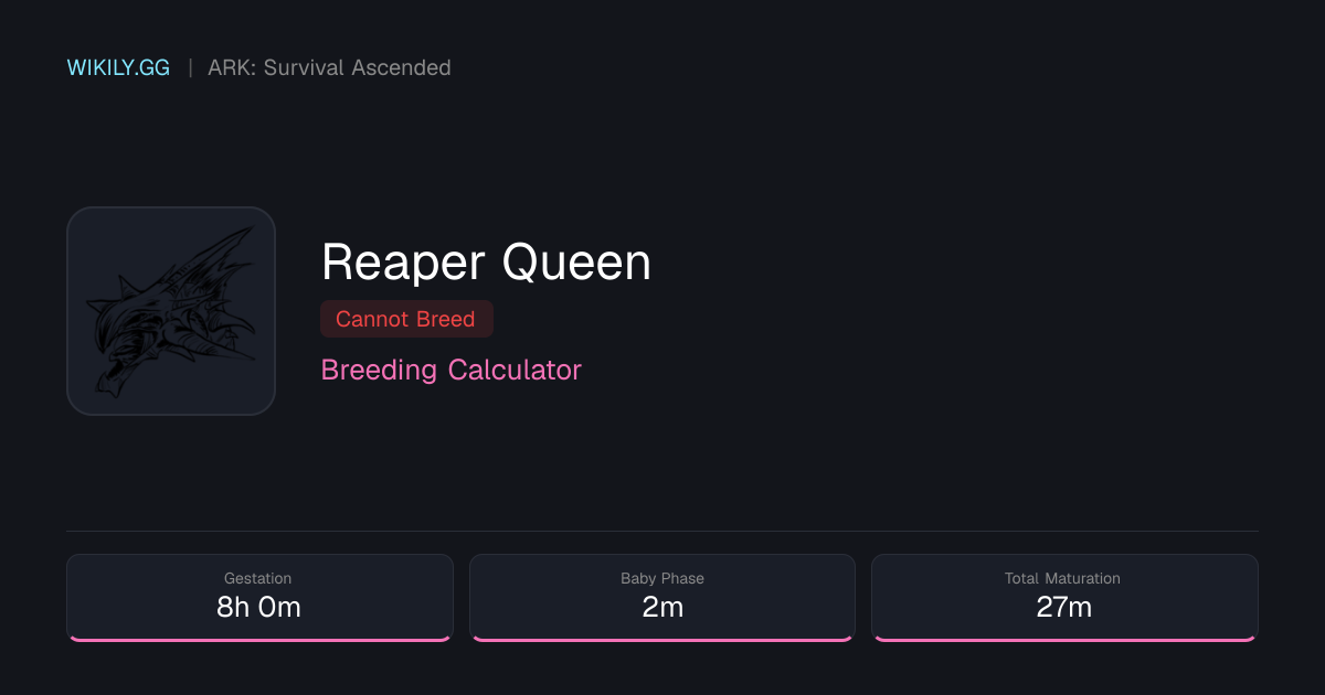 Reaper Queen Breeding Calculator - ARK: Survival Ascended