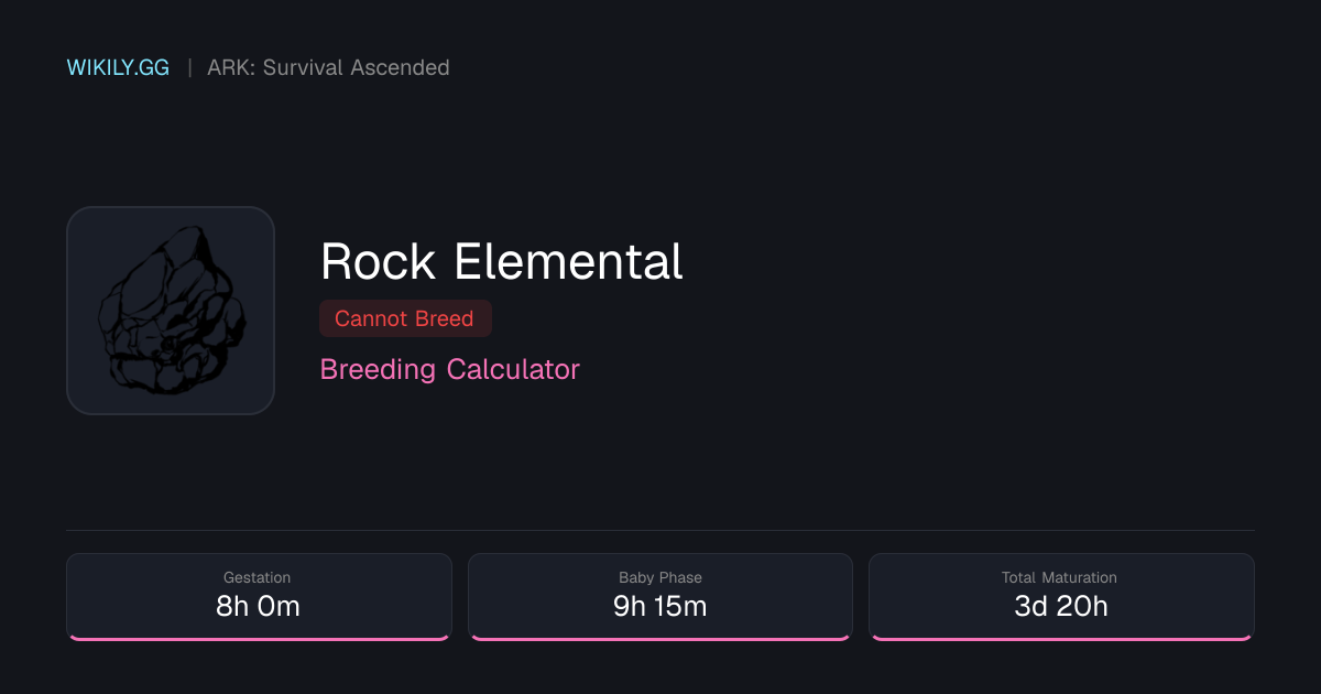 Rock Elemental Breeding Calculator - ARK: Survival Ascended