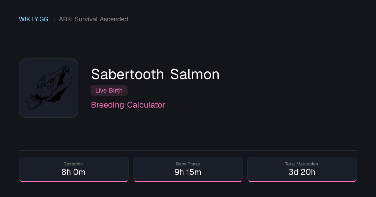 Sabertooth Salmon Breeding Calculator - ARK: Survival Ascended
