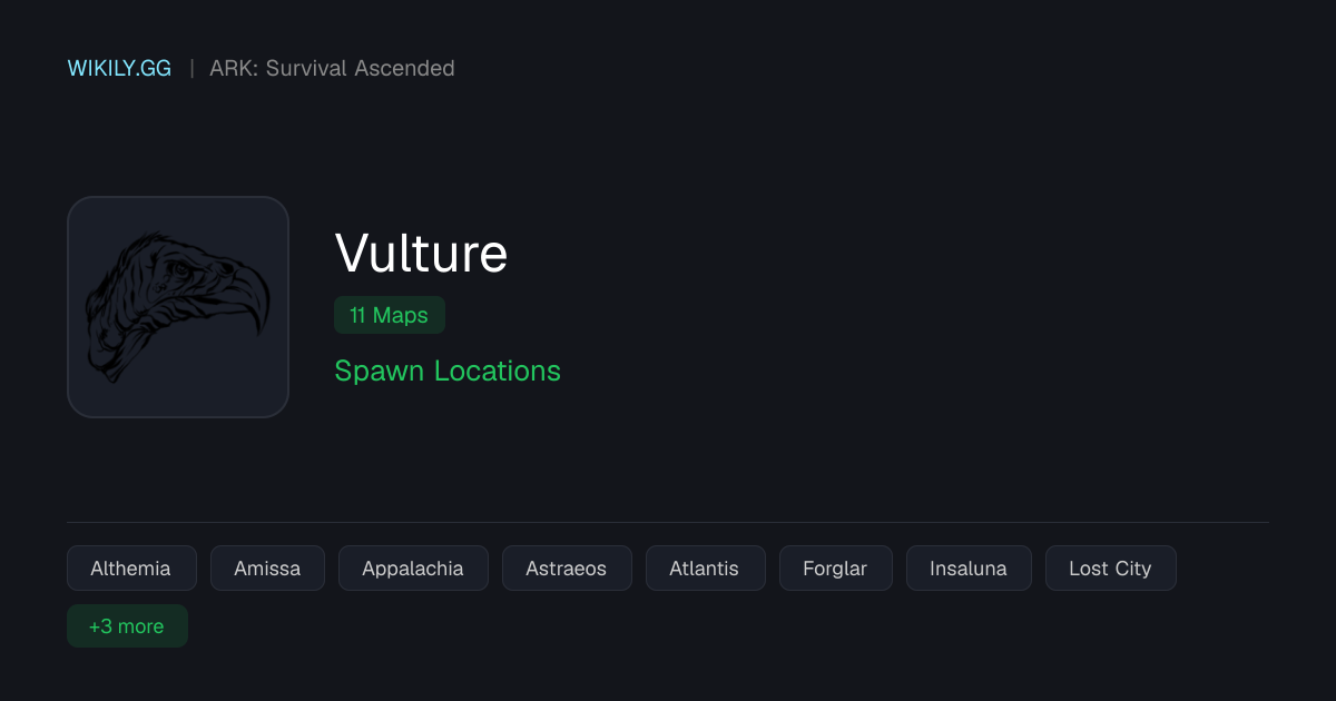 Vulture Spawn Locations - ARK: Survival Ascended