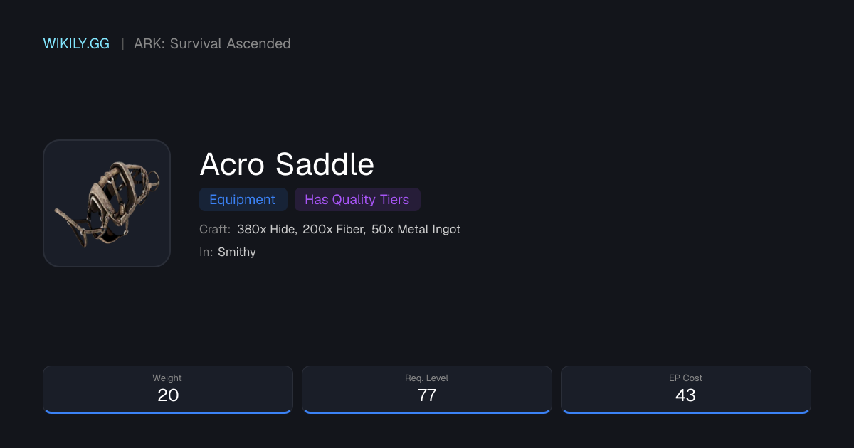 Acro Saddle - ARK: Survival Ascended