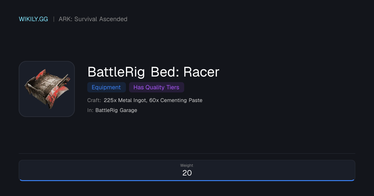 BattleRig Bed: Racer - ARK: Survival Ascended