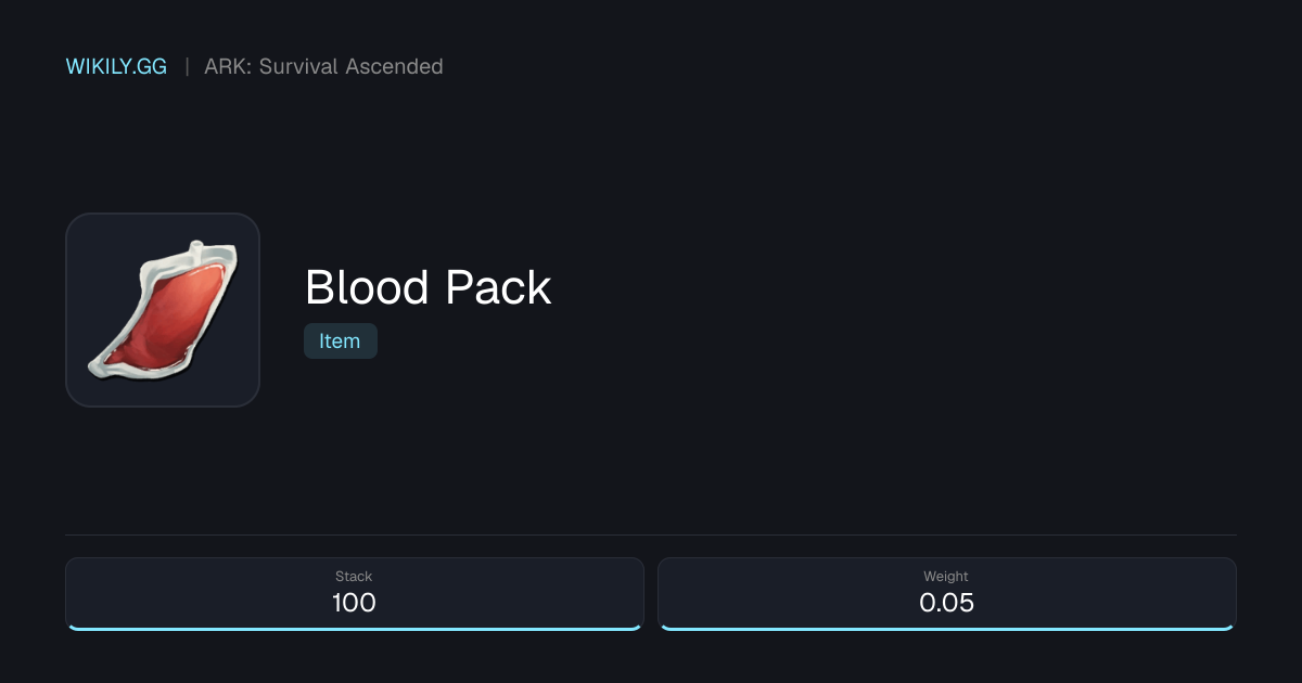 Blood Pack - ARK: Survival Ascended