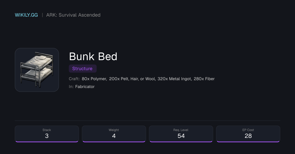 Bunk Bed - ARK: Survival Ascended