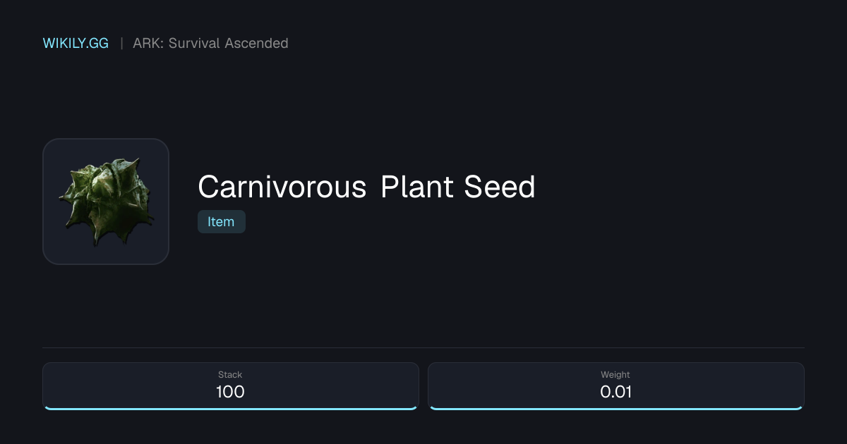 Carnivorous Plant Seed - ARK: Survival Ascended