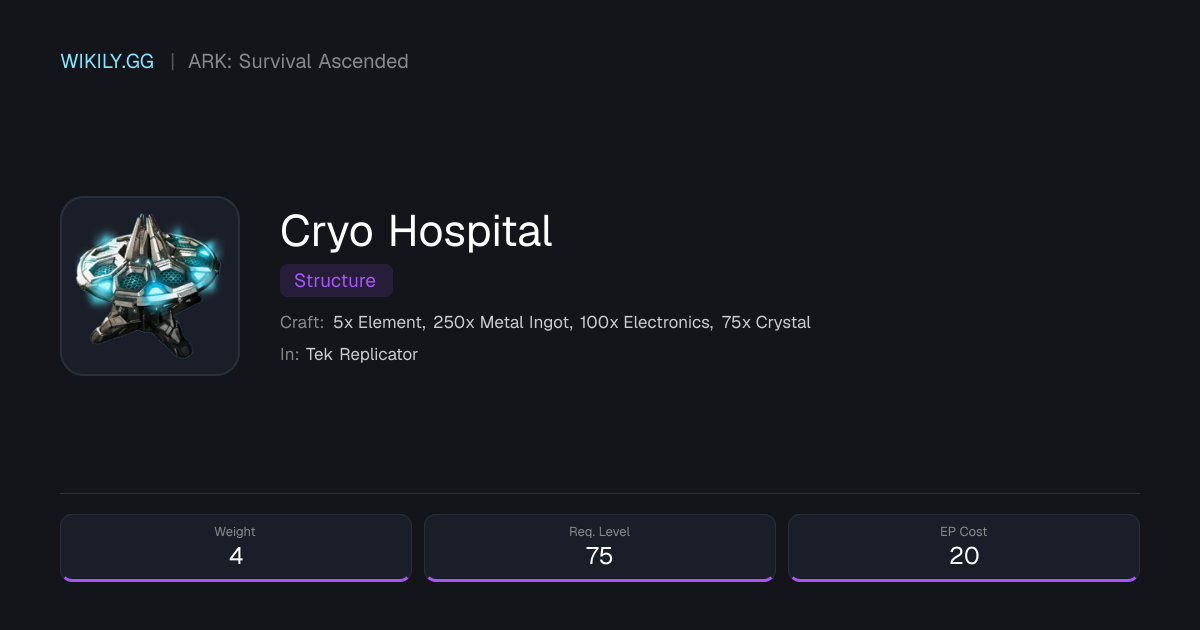 Cryo Hospital - ARK: Survival Ascended