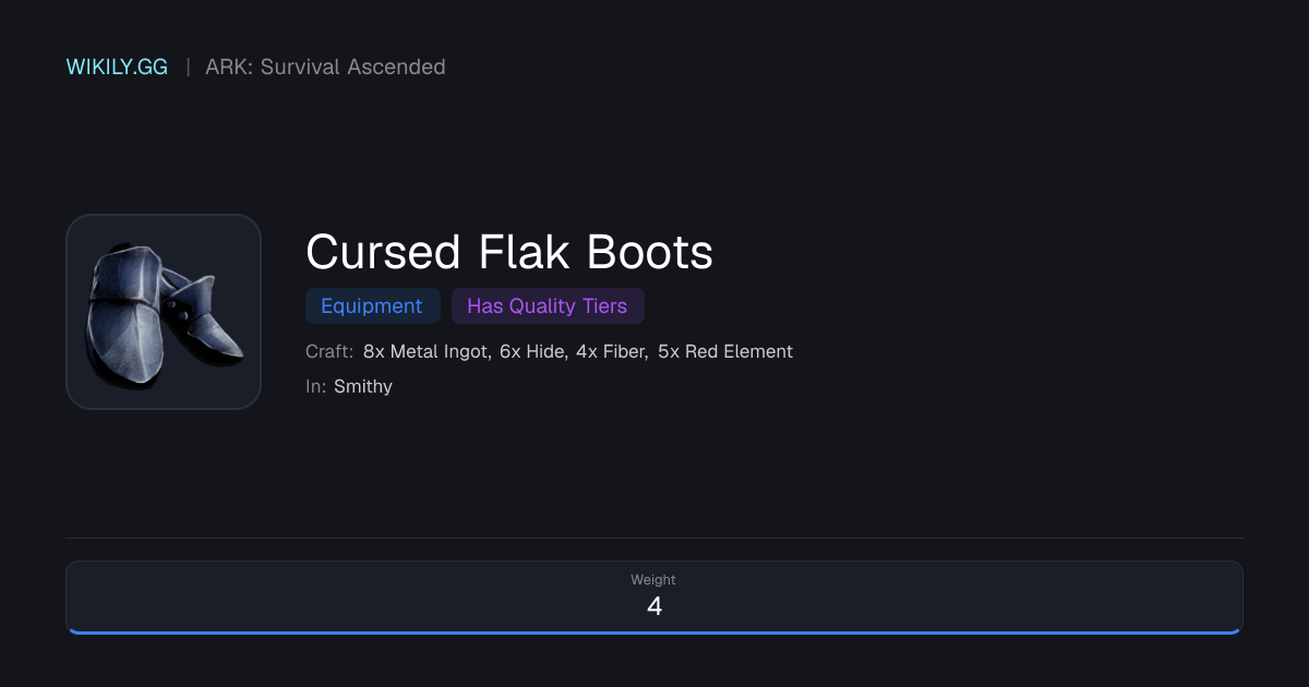 Cursed Flak Boots - ARK: Survival Ascended