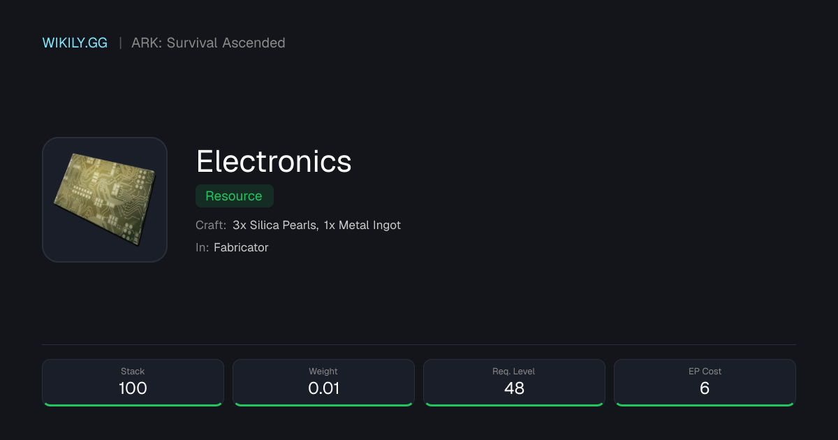 Electronics - ARK: Survival Ascended