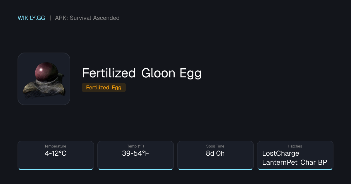 Fertilized Gloon Egg Spawn Command & Incubation - ARK: Survival Ascended