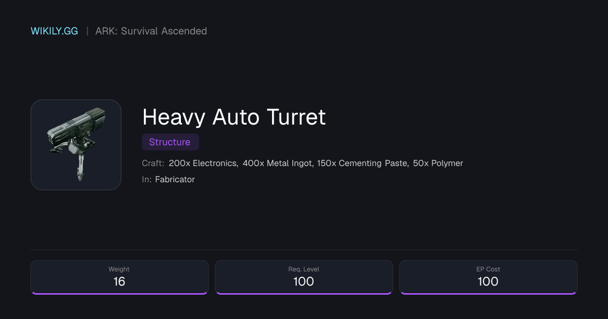 Heavy Auto Turret - ARK: Survival Ascended