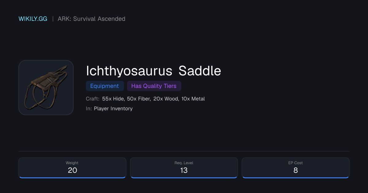 Ichthyosaurus Saddle - ARK: Survival Ascended