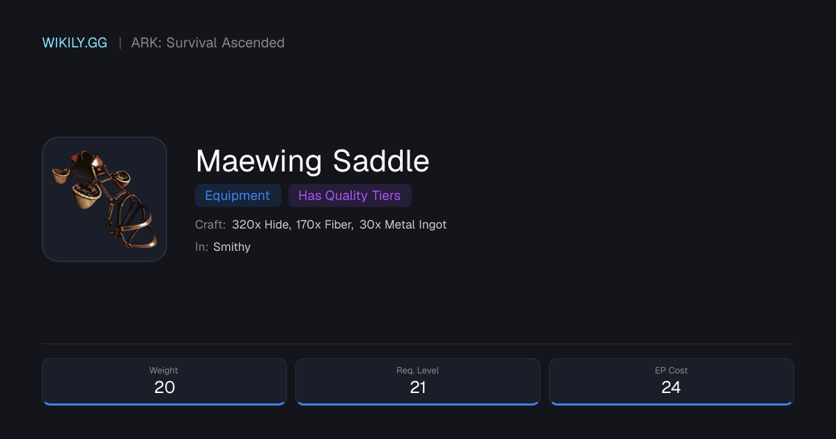 Maewing Saddle - ARK: Survival Ascended