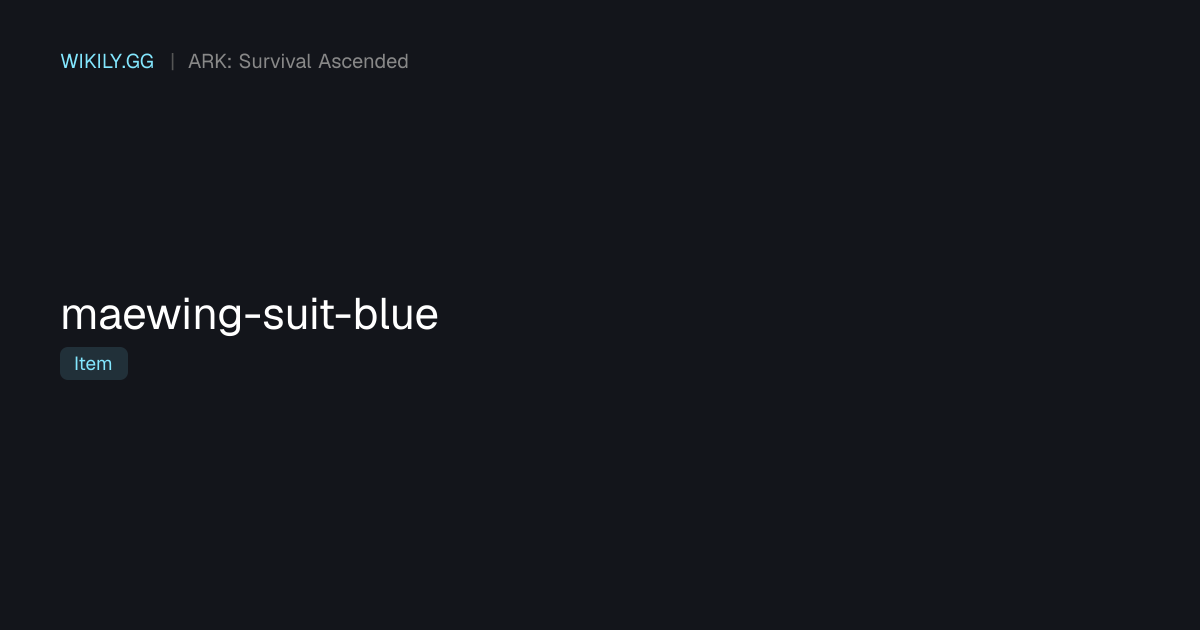 Maewing Suit Blue - ARK: Survival Ascended
