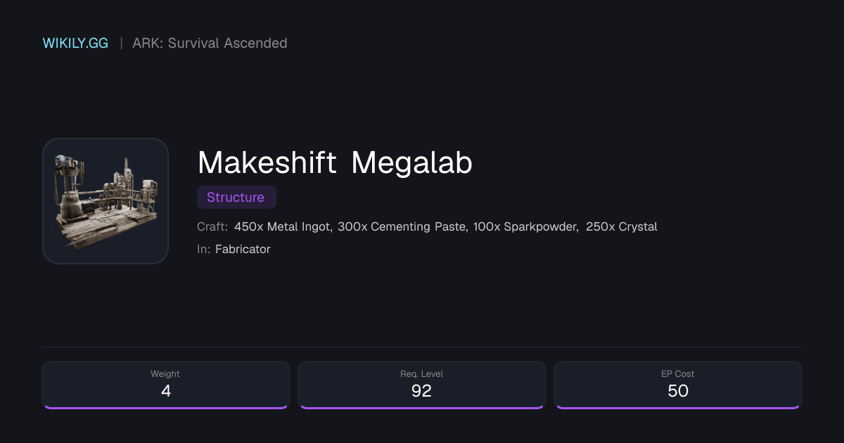 Makeshift Megalab - ARK: Survival Ascended