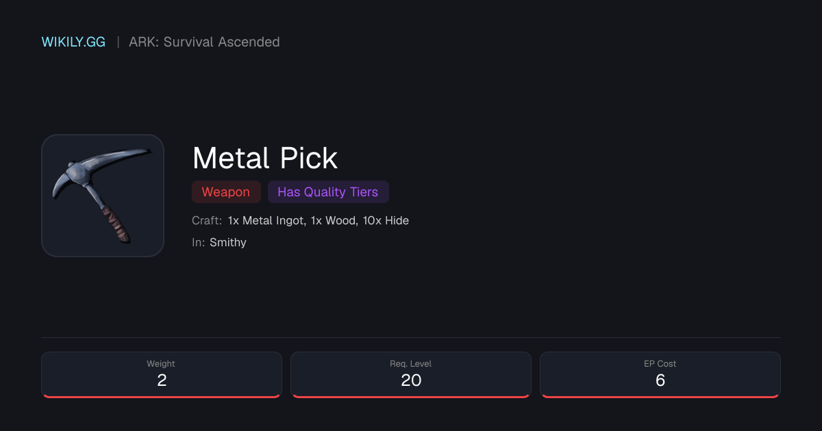 Metal Pick - ARK: Survival Ascended
