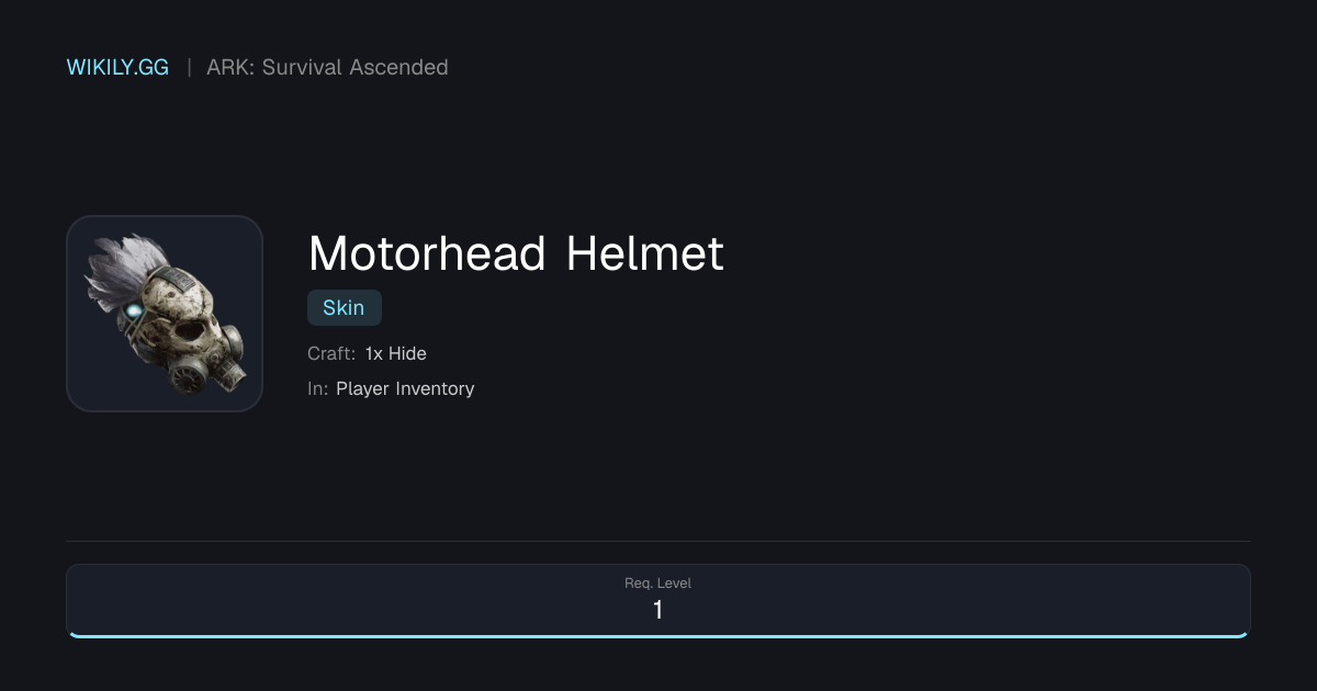 Motorhead Helmet - ARK: Survival Ascended