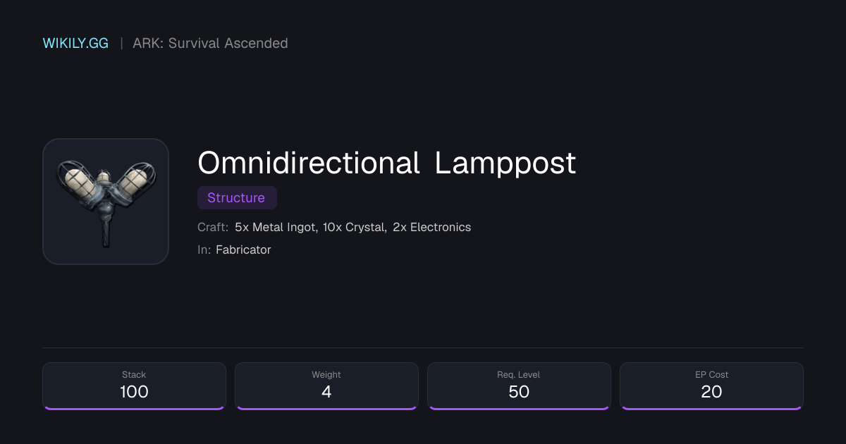Omnidirectional Lamppost - ARK: Survival Ascended