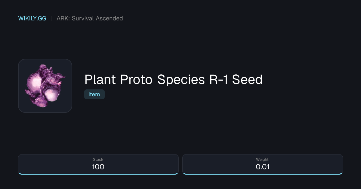 Plant Proto Species R-1 Seed - ARK: Survival Ascended