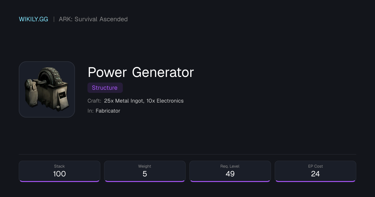 Power Generator - ARK: Survival Ascended