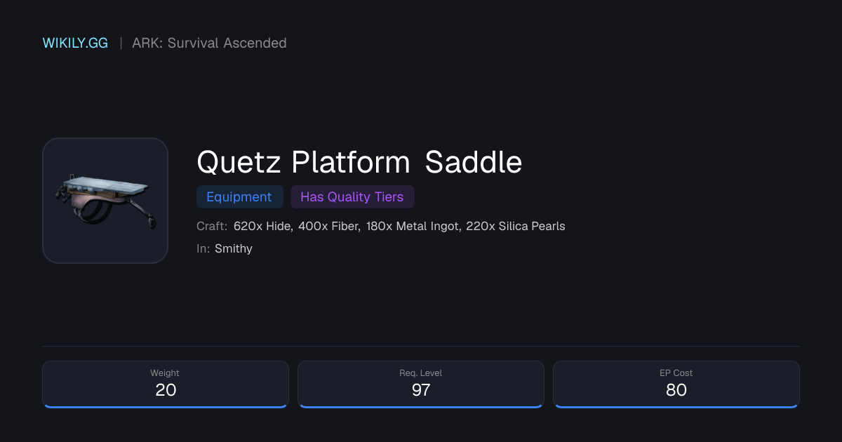 Quetz Platform Saddle - ARK: Survival Ascended