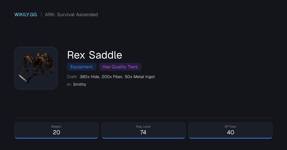 Rex Saddle - ARK: Survival Ascended