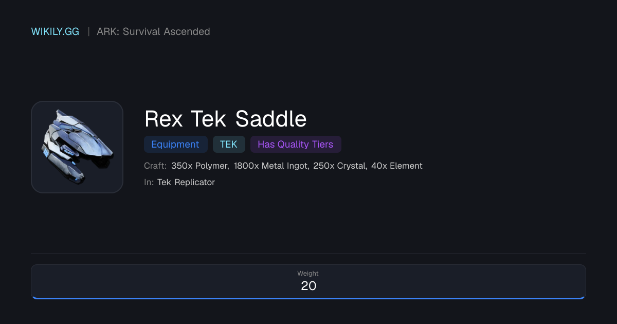 Rex Tek Saddle - ARK: Survival Ascended