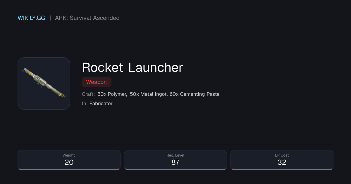 Rocket Launcher - ARK: Survival Ascended