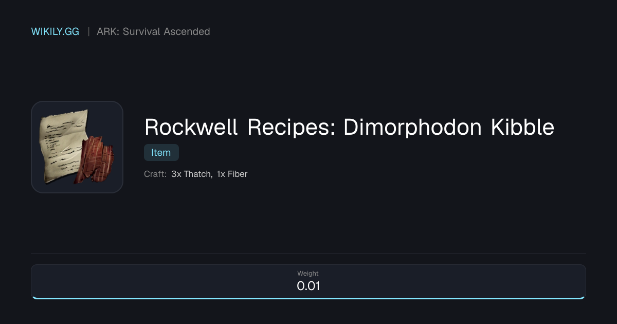 Rockwell Recipes: Dimorphodon Kibble - ARK: Survival Ascended