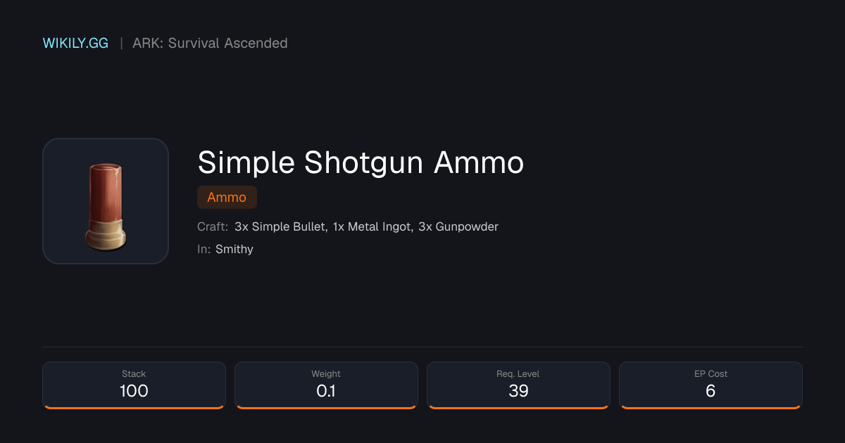 Simple Shotgun Ammo - ARK: Survival Ascended