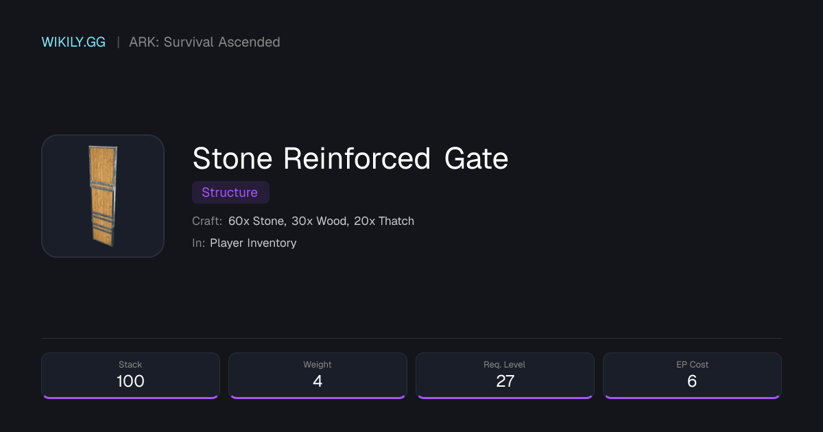 Stone Reinforced Gate - ARK: Survival Ascended