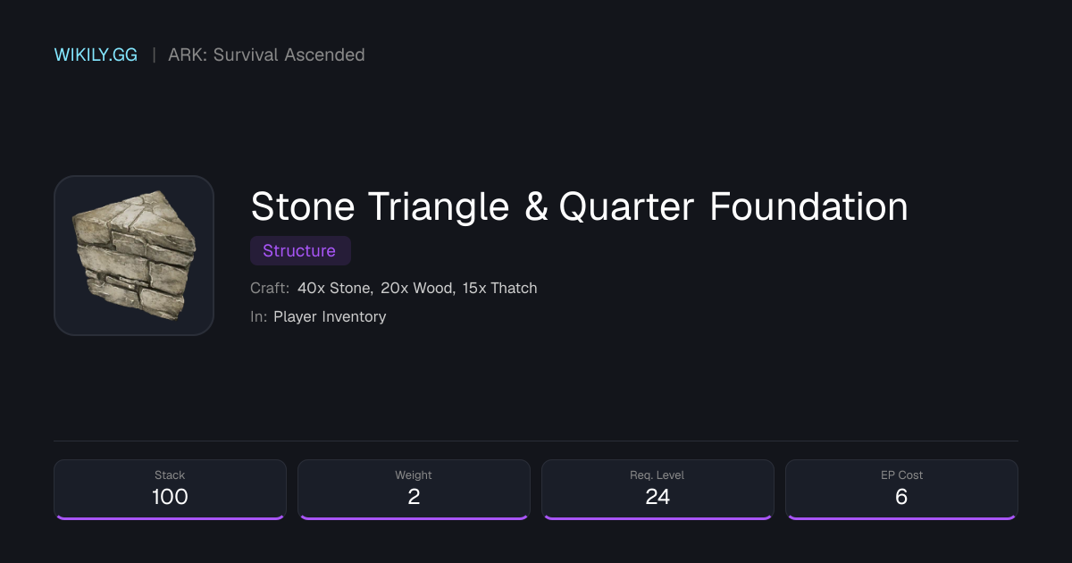 Stone Triangle & Quarter Foundation - ARK: Survival Ascended