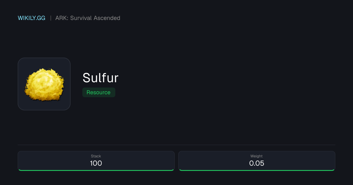 Sulfur - ARK: Survival Ascended