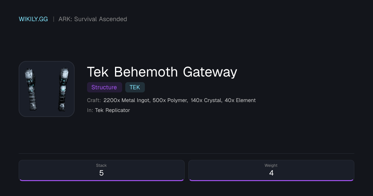 Tek Behemoth Gateway - ARK: Survival Ascended
