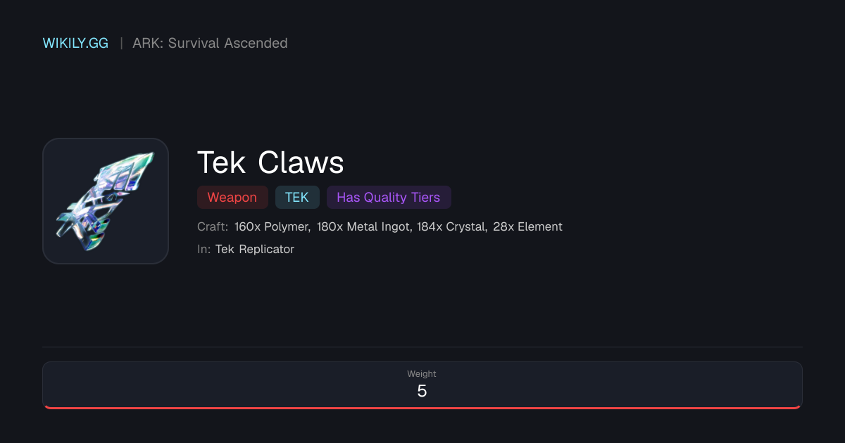 Tek Claws - ARK: Survival Ascended