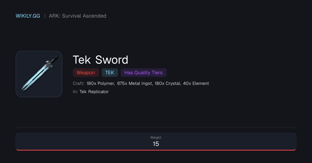 Tek Sword - ARK: Survival Ascended